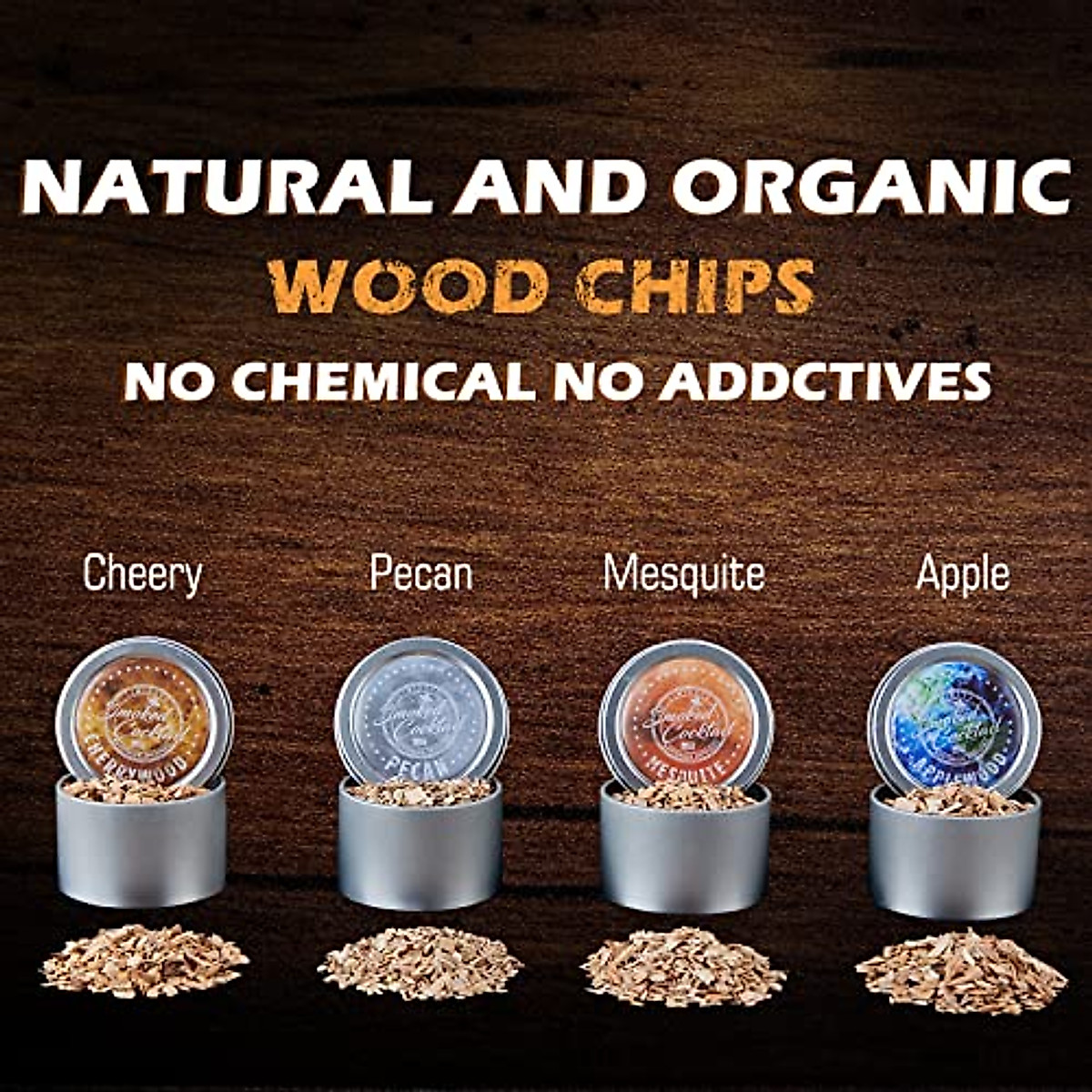 Cocktail Smoker Kit, Whiskey Smoker Kit, Stainless Steel Drink Smoker, Bourbon Smoker Kit with 4 Flavor Wood Chips, Old Fashioned Smoker Kit with Carrying Case, Whiskey Gifts for Men (Stainless Steel)