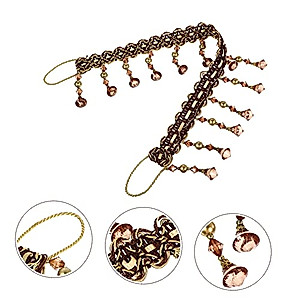 RUNROTOO 2pcs Braided Curtain Ties Outdoor Decoration Crystal Holder Magnetic Ties Curtain Holder Rope Curtain Tiebacks Handmade Holdbacks Shower Curtain Tie Backs Curtain Accessory Bohemia