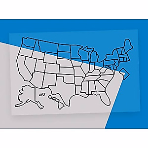 US Photo Map – 24 x 36 inch Light Watercolor United States Travel Memory Map – Personalize with Photos of the States You've Been To - Includes Cutting Stencils and Photo Cropping Website Access
