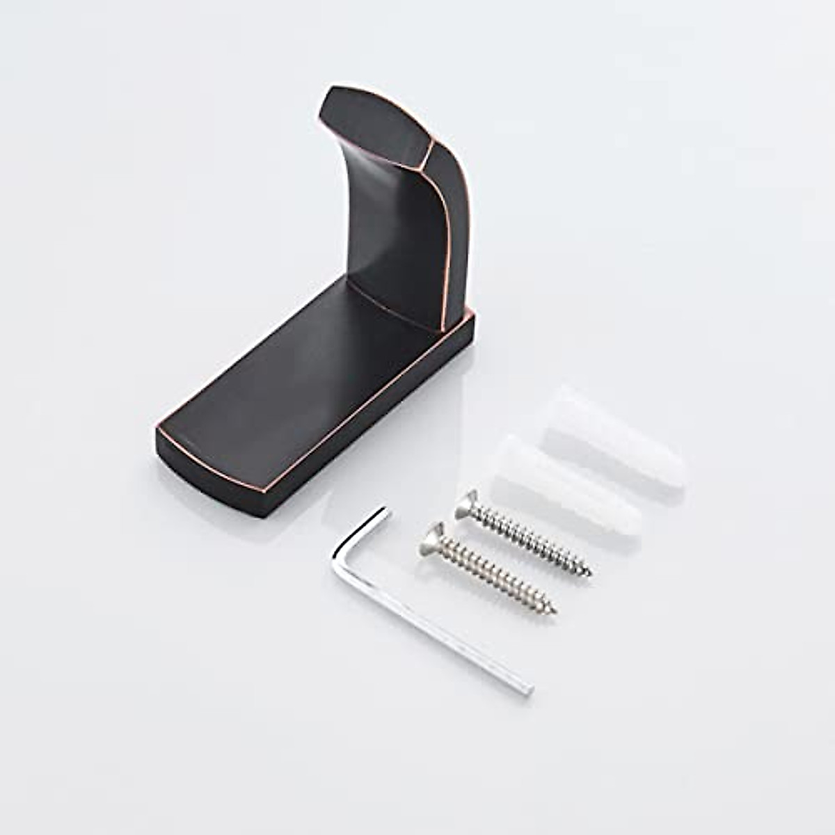 Tesmula gt2-ZJ 4 Clothes Vintage Brass Robe Coat Hooks Pack Towel Hook Home Hangers Bathroom Accessories,for Bathroom Kitchen Garage Hotel Wall Mounted Black