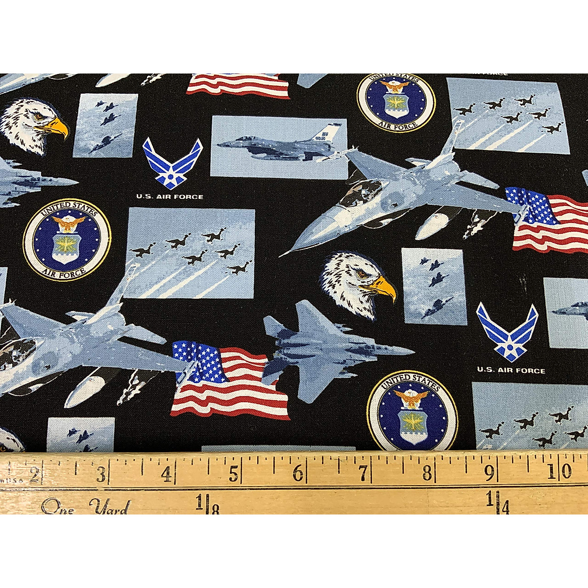 Sykel Enterprises Cotton United States of America Air Force Cotton Fabric Print (D562.07)