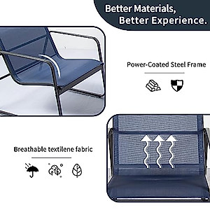 PAIQIAN 4 Pieces Patio Furniture Set Outdoor Patio Conversation Sets Poolside Lawn Chairs with Glass Coffee Table Porch Furniture for Courtyard, Garden and Balcony (Blue)