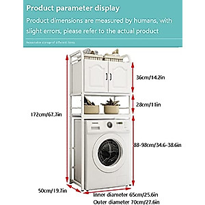 ZXXHNNAIH Large Capacity Toilet Shelf, Clamshell Cabinets Save Space Drum Floorstand Storage Corner Commode Shelf, White Toilet Rack