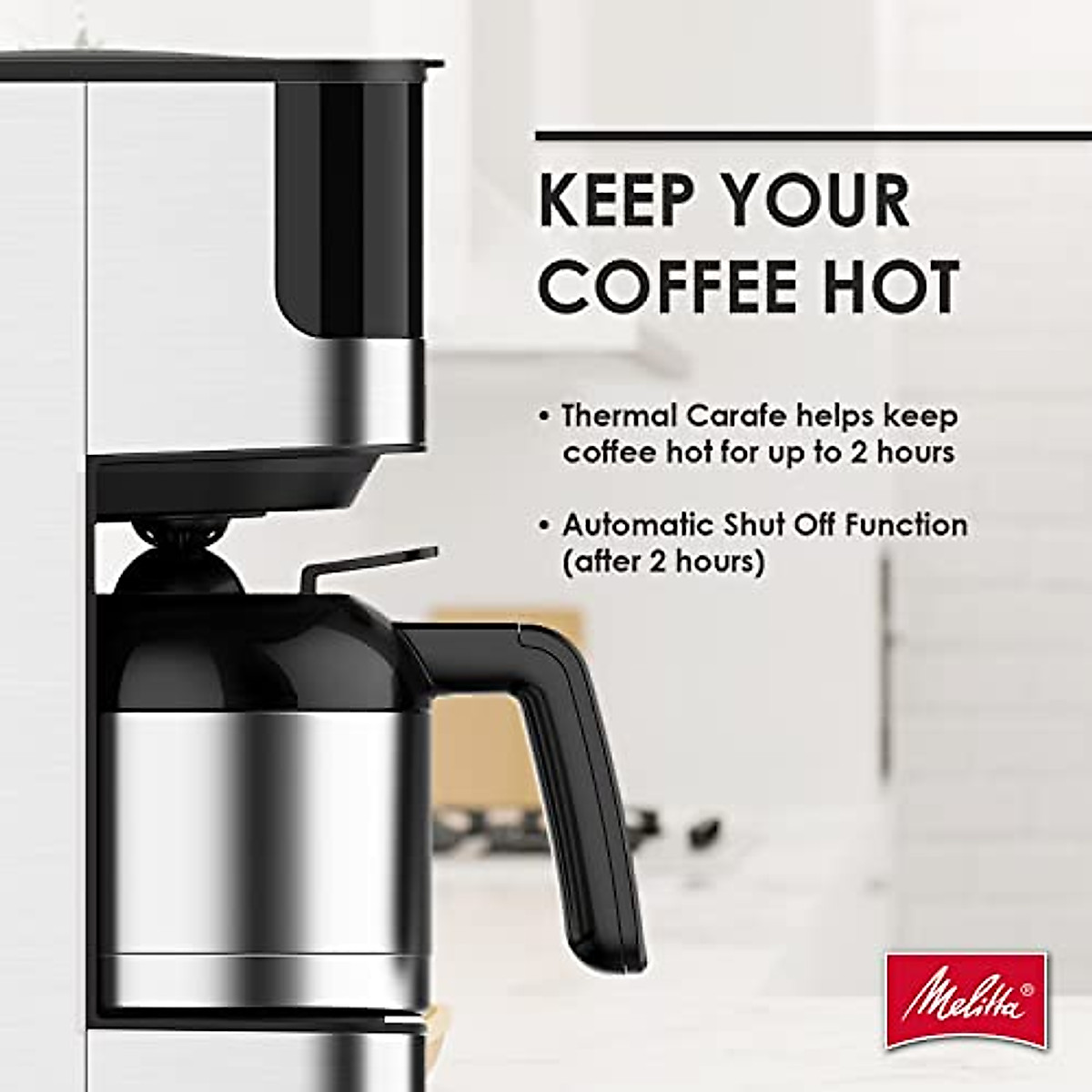 Melitta Aroma Tocco Thermal Drip Coffee Maker | Programmable Coffee Machine | 8 Cup Coffee Maker with Thermal Carafe | Glass Touch Control Panel | Coffee Maker