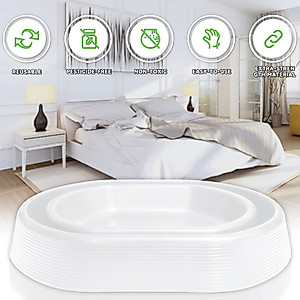 Bed Bug Interceptors | Bed Bug Interceptor Traps | Insect Trap, Monitor, and Detector for Bed Legs (White - 4 pcs)