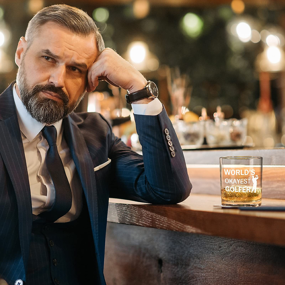 Futtumy Golf Gifts for Men, World’s Okayest Golfer Whiskey Glass for Fathers Day Christmas Birthday Retirement, Golf Gifts for Golfers Men Dad Grandpa Uncle Husband Golf Lover, 10oz Funny Golf Gifts