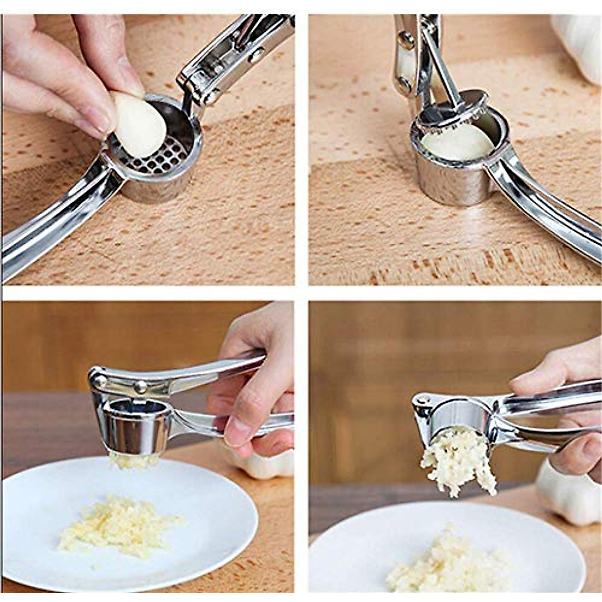 Garlic Press Mincer Ginger Crusher Squeezer Heavy Duty Metal Garlic Presser Chopper Slicer (Classic)
