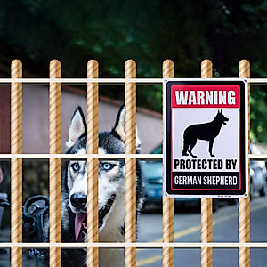 Beware of Dog Sign Will Bite,Beware of German Shepherd Dog Sign 14x10 inch Rust Free Aluminum, UV Printed, Easy to Mount Weather Resistant Long Lasting Ink for Fence…
