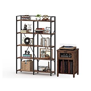 BON AUGURE Large Bookshelf and Record Stand