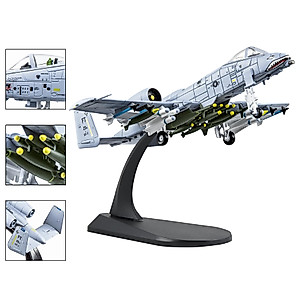 Busyflies Fighter Jet Model 1:100 A-10 Thunderbolt II Warthog Attack Fighter Plane Model Diecast Military Airplane Model for Collection and Gift(A-10)