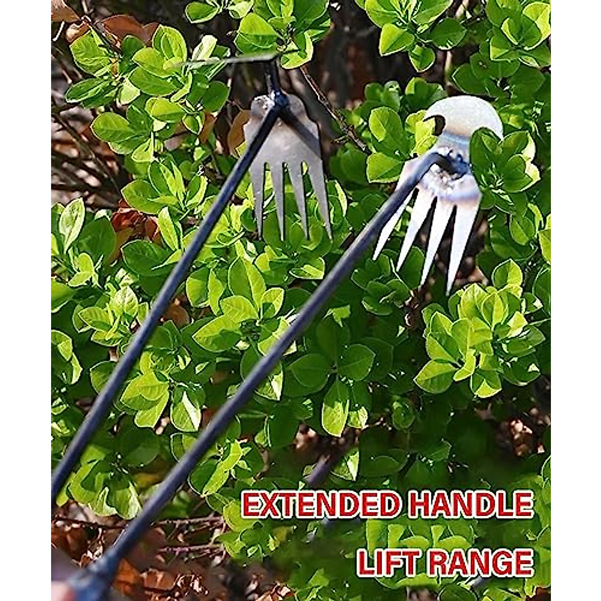 KODEQ 2023 New Weeding Artifact Uprooting Weeding Tool, Premium Manganese Steel Forged Weed Puller 4 Teeth Dual Purpose Weeder, Manual Household Agricultural Tool Weed Remover (C)