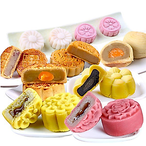 Xdodnev 8pcs Hand Press Cookie Stamp Moon Cake Decor Mould Barrel Mooncake Mold 25g DIY