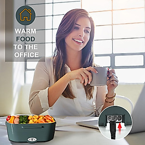Monteka Electric Lunch Box Food Heater - Leakproof Portable Food Warmer heated lunch box for adults for Car/Home/Truck with 1.5L Removable Stainless Steel Container, 12V/24V/110V