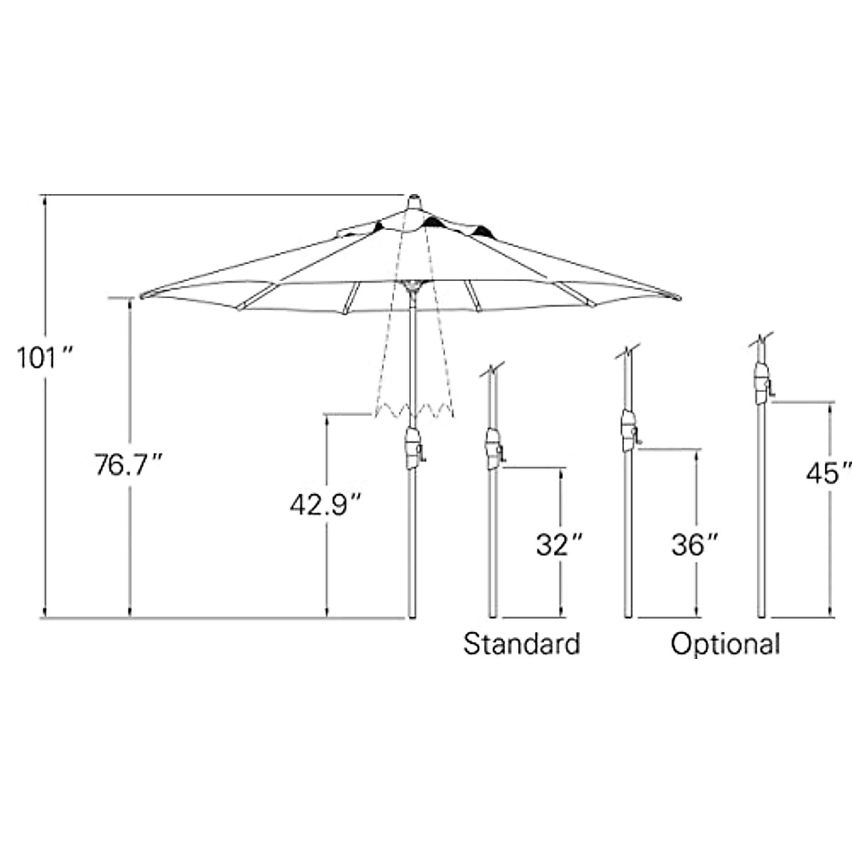 Treasure Garden UM8100-5476 Market Collection - 9' Auto Tilt Umbrella, Choose Fabric Color: Heather Beige, Choose Pole Finish: Bronze