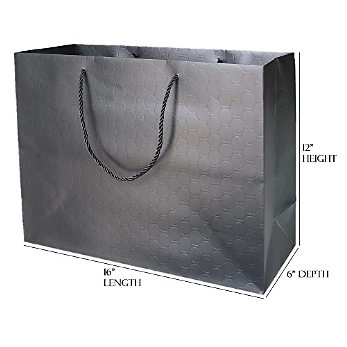 MODEENI 10 Large Gift Bags 16x12 inches Extra Large Black Gift Bags Luxury XL 16x6x12 Black Wedding Bag Matte Extra Large Gift Bag with handles 16x12 Big Size XL Black Paper Shopping Bags Modern Fancy Elegant For Presents Gifts Business