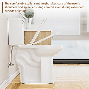 SUPERFLO 21 Inch High Toilet Elongated Extra Tall Toilets with Comfort Height Toilet Seat & 1.28 GPF Single Flush, Suitable For Seniors & Tall Person