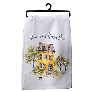 Generic Farmhouse Sweet Home Kitchen Linen Set: 4 Piece Bundle Includes Oven Mitt, Tea Towel, Flour Sack Towel and a Potholder by Kay Dee Designs, Gray Yellow