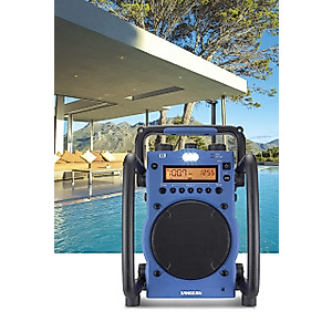 Sangean U3 Jobsite Radio AM/FM, Ultra Rugged and Water Resistant, Blue/Black