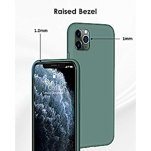 DTTO Compatible with iPhone 11 Pro Case, [Romance Series] Full Covered Silicone Cover [Enhanced Camera and Screen Protection] with Honeycomb Grid Cushion for iPhone 11 Pro 5.8" 2019,Midnight Green