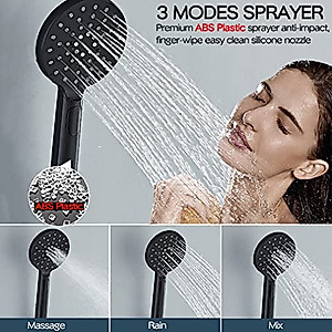 KAPHOME Matte Black Wall Mount Bathtub Faucet with Hand Shower,Tub Shower Faucet with Lengthened Folding Spout,KHSB05U