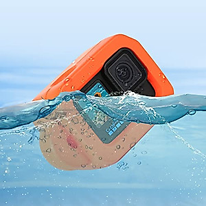 HSU Floaty Case for GoPro Hero 11/10/ 9 Black, Floating Case with Long Screw and Adhesive Anchors for Snorkeling, Surfing, Wakeboarding, GoPro Hero Accessories