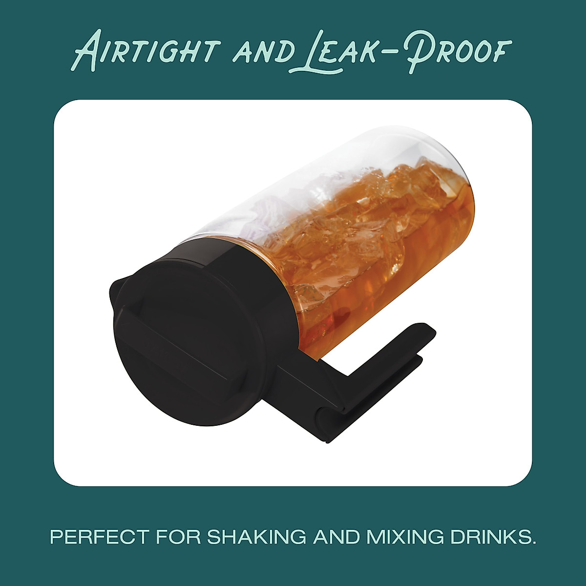 Takeya Patented and Airtight Pitcher Made in the USA, BPA Free Food Grade Tritan Plastic, 2 qt, Black