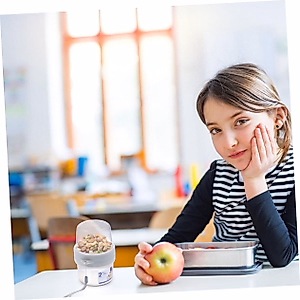 Anneome 2sets Portable Double Layer Breakfast Yogurt and Cereal Storage Containers Sealing Food Storage Box for Overnight Oatmeal Go Meals and Snacks