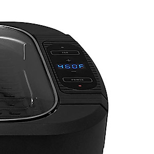 Kalorik, GR 45386 BK, Indoor Smokeless Grill with Tempered Glass Lid, Removable Grill Plate, Drip Tray, Digital Temperature Control LED Display, Precise Cooking up to 460 Degrees.