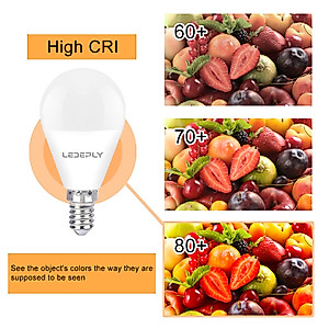 LEDEPLY A15 Ceiling Fan Light Bulbs, Dimmable, E12 Base LED Bulb, 5.5W=40W, Warm White 2700K, 500 Lumen, LED Light Bulb, 6 Pack