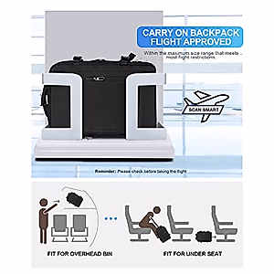 VGCUB Carry on Backpack, Large Travel Backpack for Women Men Airline Approved Gym Backpack Waterproof Business Laptop Daypack Expandable, Black