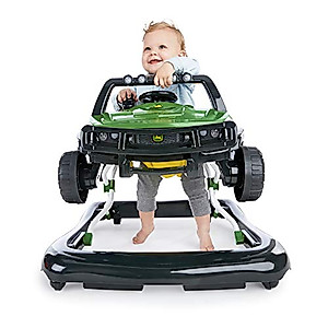 John Deere 4-in-1 Gator Baby Walker, Push Walker Activity Center, Authentic Gator Design, Easy Fold Frame, Green Age 6 Months+
