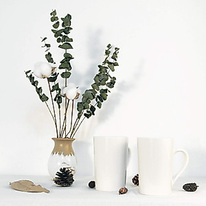 Coffee Mugs Set of 2, 13 Oz Plain White Porcelain Mugs for DIY Paint,Dishwasher Safe, Microwave Safe, Chip-free,Lead-free (2Pack)