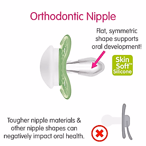 MAM Original Baby Pacifier, Nipple Shape Helps Promote Healthy Oral Development, Curved Shield to Protect Skin,Clear/Boy, 0-6 , 3 Count (Pack of 1)