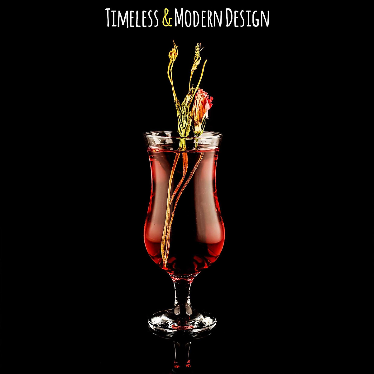 the mask el turko Large Hurricane Glass Set Of 6 Pcs 15.5 Oz / 460 Ml Milkshake,Tall Cocktail Glasses, Mojito, Margarita, Sangria, Pina Colada Glasses, Stemmed Big Coupe Glassware