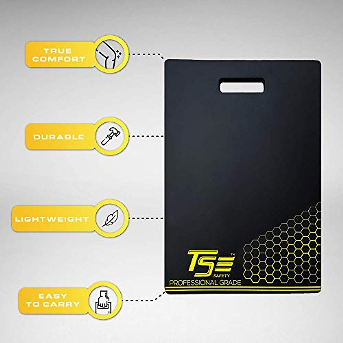 TSE Safety True Flex Protective Kneeling Pad, Premium Quality Neoprene Pad, Heavy Duty Stabilization, Easy to Carry Handle, Comfortable Ergonomic Design Kneeling Mat