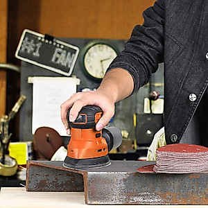 Cionyce 25 Pcs 40 Grit Mouse Detail Sander Sandpaper 5 Hole Mouse Sandpaper Hook and Loop Sander Pads Sanding Sheets for 140mm Sanding Machine