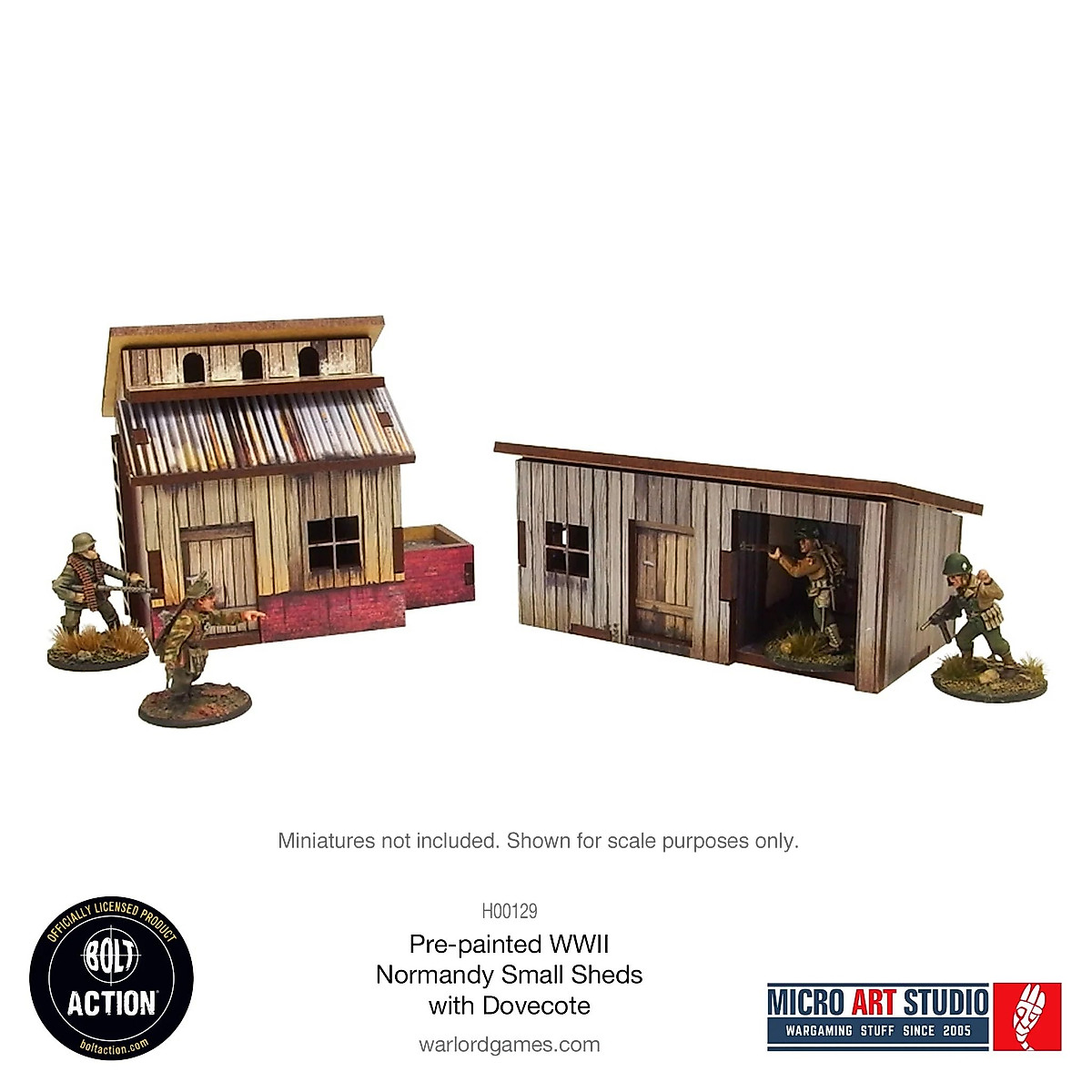 Micro Art Studio: WW2 Normandy Small Sheds with Dovecote HDF Prepainted Terrain