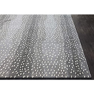 Antelope Cheetah Gray Contemporary Persian Oriental Woolen Area Rugs (6'x9')