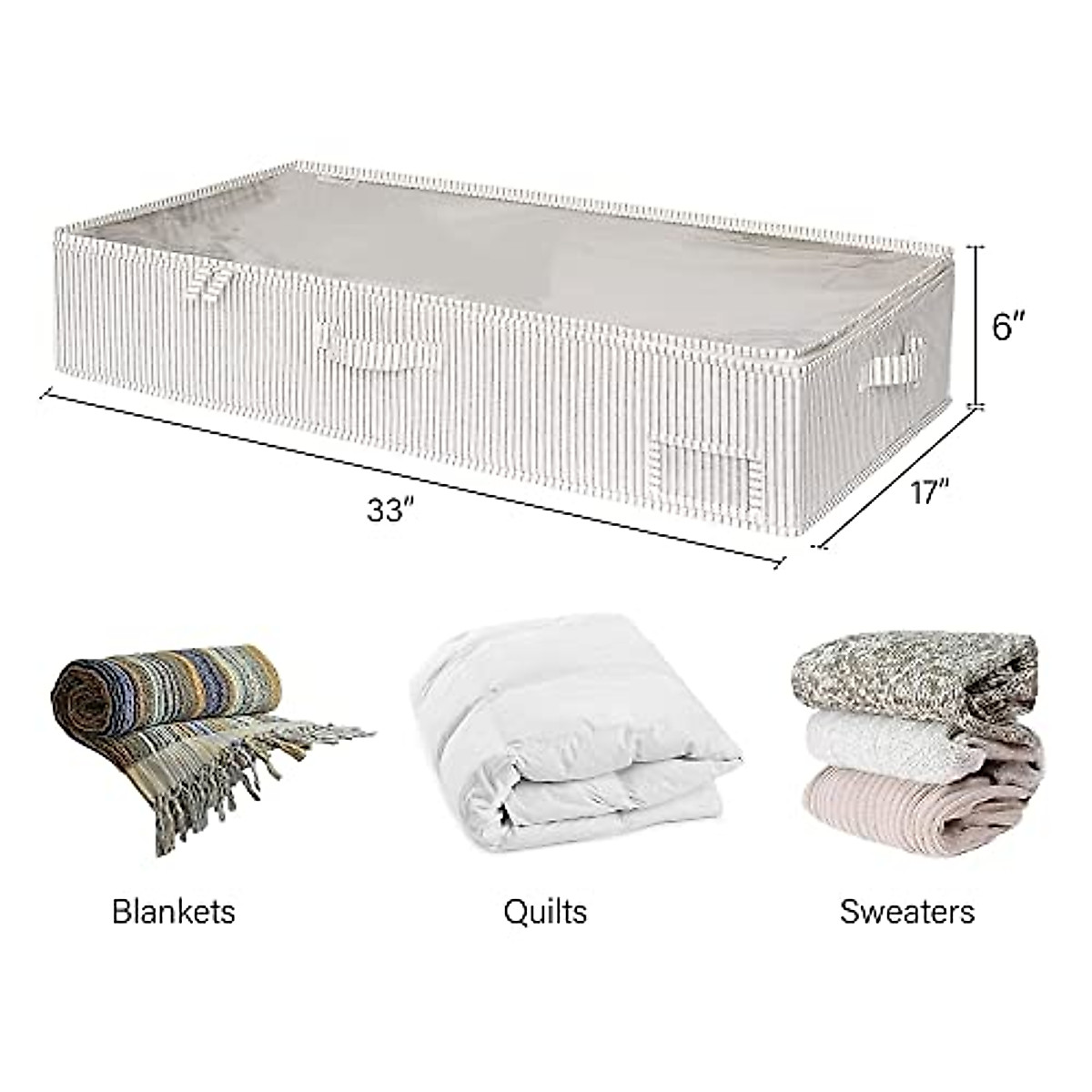 StorageWorks 2-Pack Decorative Storage Boxes with 2-Pack Underbed Storage Boxes