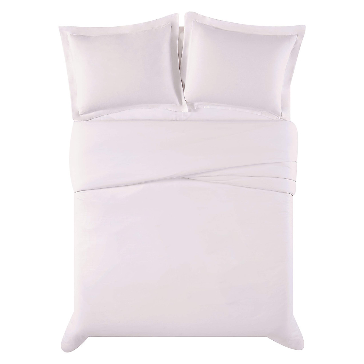 TRULY CALM HOME FOR HEALTH - Silver Cool Collection - Twin/Twin XL 2 Piece Duvet and Sham Set - Antimicrobial, Odor Control - White