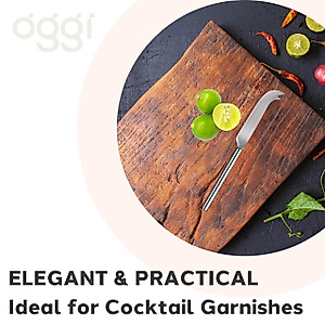 Oggi Bartender Knife, 9.5" / 24cm Bar Knife, Stainless Steel Handle, Double Tipped Stainless Steel Blade, Bar Cart Accessories, Bartender Accessories, Cocktail Kit