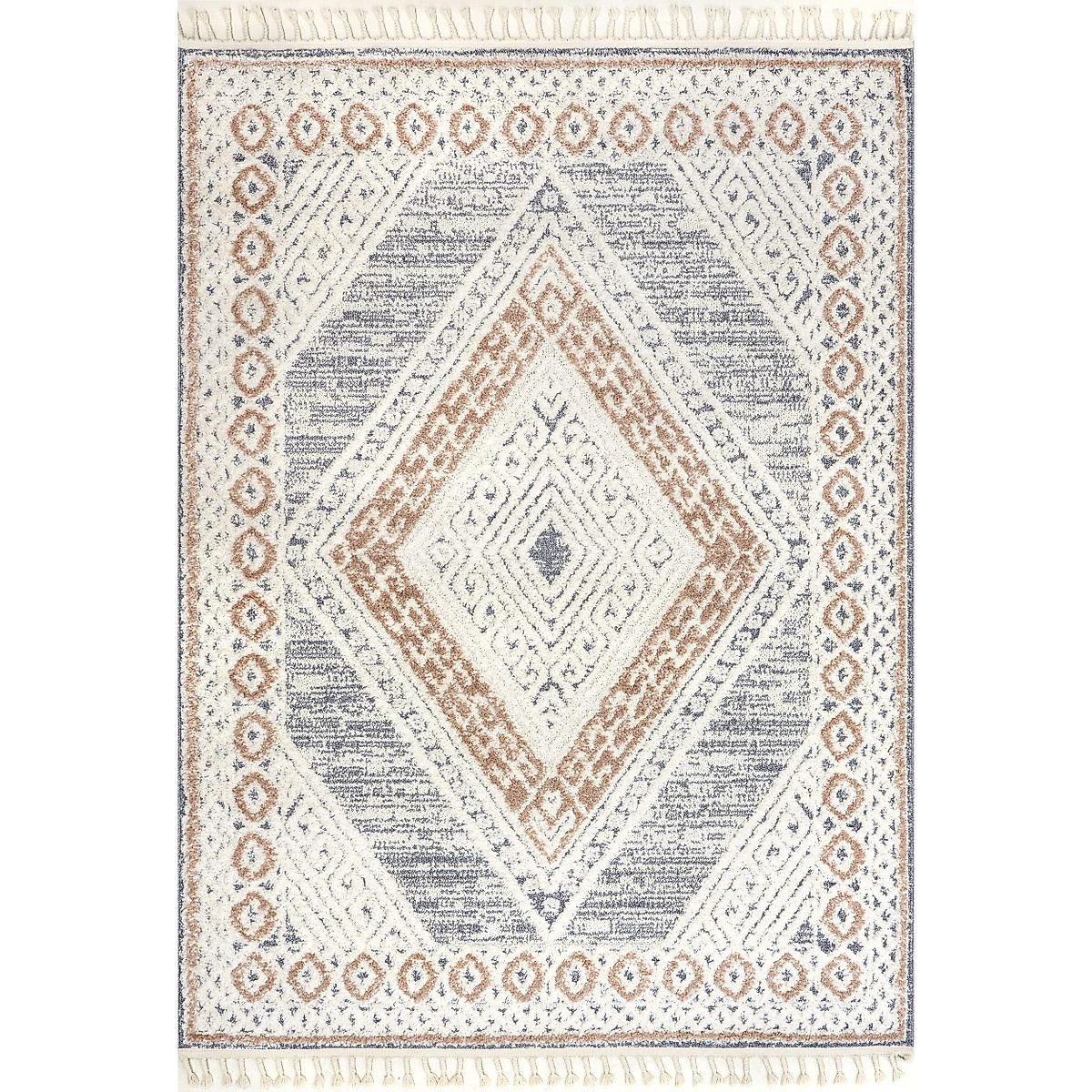 nuLOOM Acacia Geometric 8x10 Area Rug for Living Room Bedroom Dining Room Kitchen, Beige/Ivory