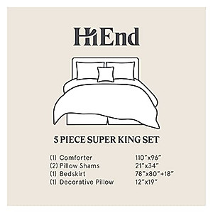Paseo Road by HiEnd Accents | Highland Lodge Rustic Bedding 5 Piece Super King Size Comforter Set, Green Brown Jacquard Western Bedding, Cabin Comforter Set with Bed Skirt, Shams, Accent Pillow