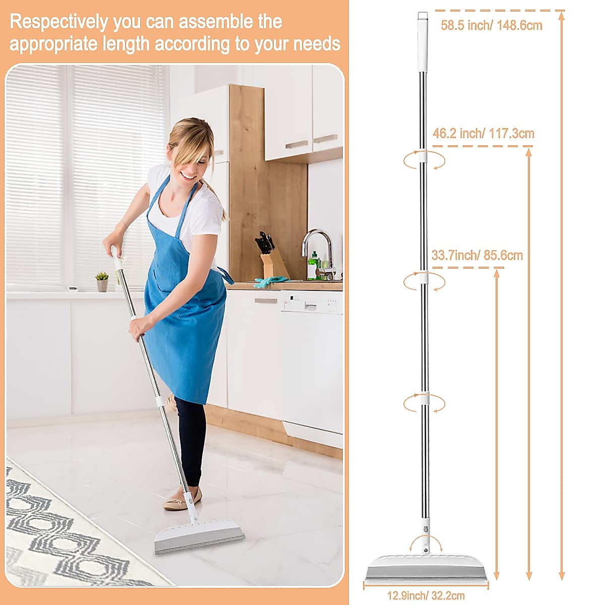 Astfys Carpet Rake Fur Remover Carpet Rake Carpet Silicone Broom Pet Hair Removal Rubber Broom Silicone Carpet Cleaner for Pet Hair Removal Suitable for Removing Hair and Pet Hair from Carpets