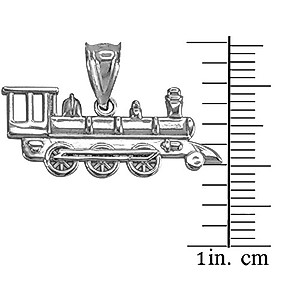 Sterling Silver Locomotive Steam Engine Train Charm Pendant