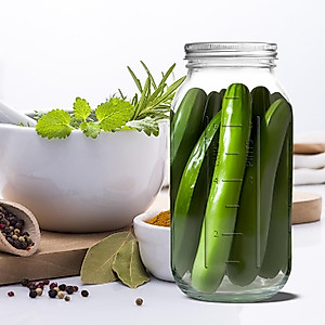 eleganttime 64 oz Mason Jar Wide Mouth 3 Pack,Large Half Gallon Mason Jar with Airtight Lid,Big 1/2 Gallon Big Mason Jars for Canning,Pickling, Fermentation and Preservation