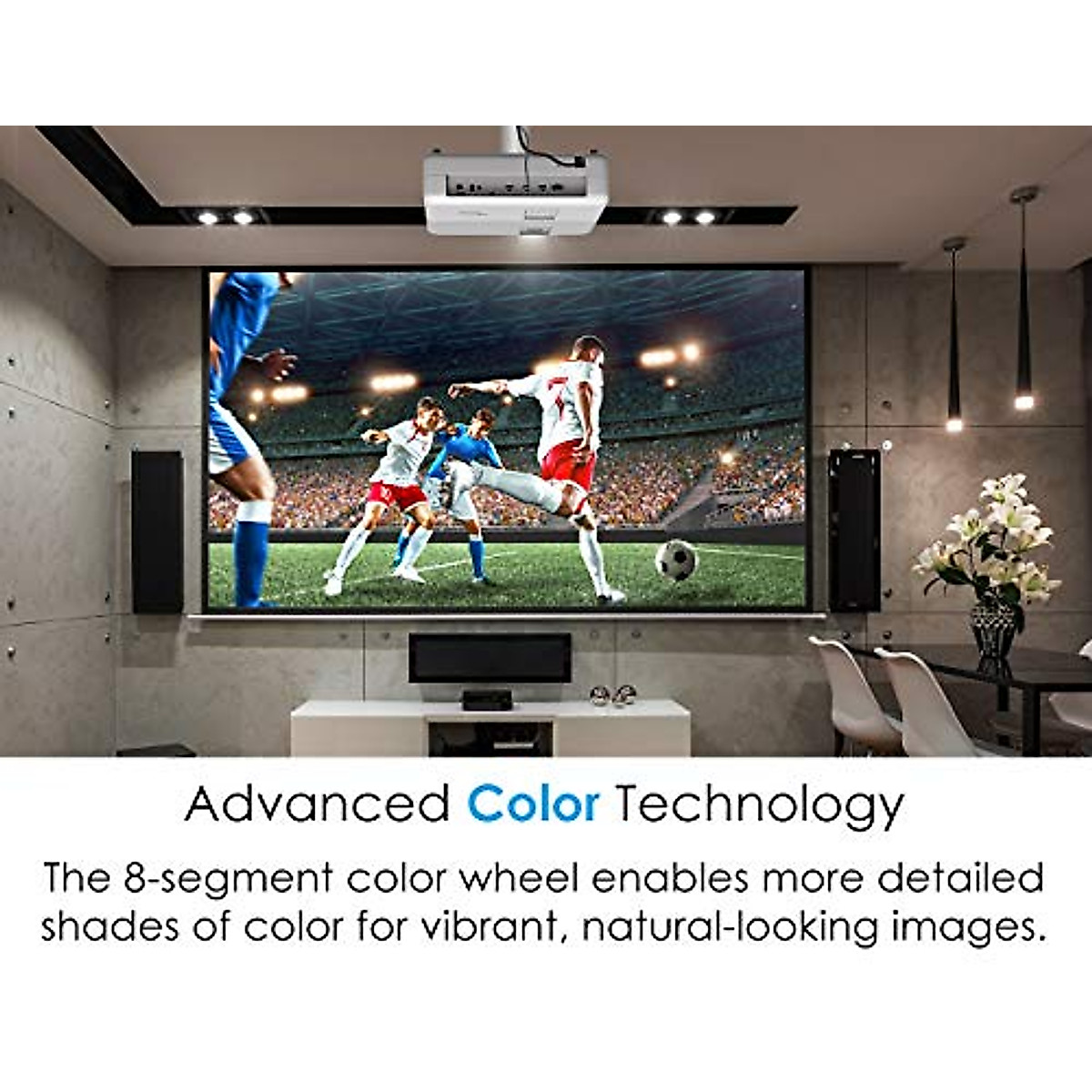 Optoma UHD52ALV Voice Assistant-Compatible DLP Projector for Lights-On Viewing, 3500 Lumen, 3840x2160