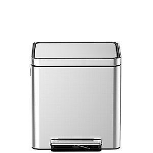 GAOMON 30 L/8 Gallon Trash Can with Lid, Rectangular Trash Can, Fingerprint Proof Stainless Steel Pedal Trash Can with Removable Inner Bucket, Step Trash Bin, Dual Garbage Cans for Kitchen