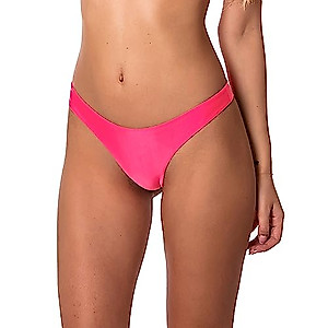 RELLECIGA Women's Watermelon Red Cheeky Brazilian Cut Bikini Bottom Size Medium