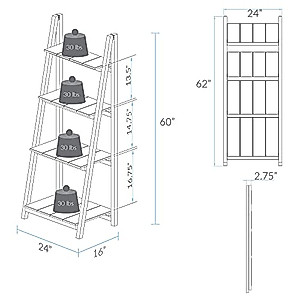 Casual Home Manhasset Slatted 4-Shelf Folding Bookcase-Warm Brown